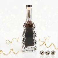 China 500ml Christmas Tree Shaped Glass Liquor Bottle With Cork Lid For Vodka Tequila Gin Brandy for sale