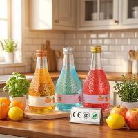 China Ice Crack Pattern Beverage Glass Bottle With Screw Cap 500ml Glass Spirit Bottles for sale