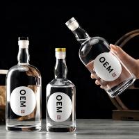 China OEM High Flint Glass Liquor Bottle 750ml Heavy Base For Gin Vodka for sale