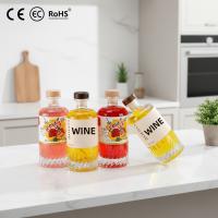 China 500ml Short Round Textured Base Glass Spirit Bottle Borosilicate Glass For Liquor Packaging for sale
