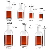 China Borosilicate Glass Liquor Bottle With Heavy Base Custom Printing For Whiskey Spirits for sale
