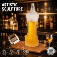 China 750ml Borosilicate Glass Artistic Torso Design Glass Liquor Bottle Whiskey Decanter for sale
