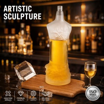 China 750ml Borosilicate Glass Artistic Torso Design Glass Liquor Bottle Whiskey Decanter for sale