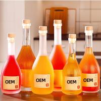 China Frosted Finish Glass Liquor Bottle with Cork Stopper 250ml 360ml 500ml for sale
