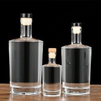 China Clear Glass Bottle 750ml 500ml 100ml With Cork Stopper For Vodka Gin Rum Tequila Whiskey for sale