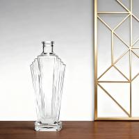 China Custom Square Shape Glass Liquor Bottle Customizable Surface For Wine Whiskey Vodka Tequila for sale