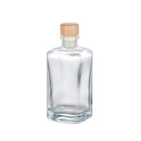 China 100Ml 250Ml 375Ml 500Ml Glass Square Liquor Bottle With Cork Stopper for sale