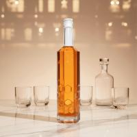 China 500ml Hexagon Design Borosilicate Glass Liquor Bottle With Heavy Base for sale