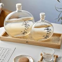 China 250ml 500ml Clear Glass Liquor Bottle With Thick Bottom For Vodka Gin Whiskey Packaging for sale