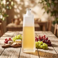 China Frosted Tapered Square Matte Luxury 750ml Glass Liquor Bottle Spirits Decanter Glass Bottle for sale