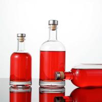 China 100ml - 1000ml Round Liquor Glass Bottle High Flint Transparency For Whisky Rum Gin Tequila for sale