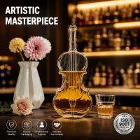 China Violin Shape 500ml High Flint Glass Liquor Bottle Wine Decanter For Spirits for sale