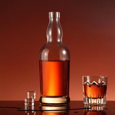 China Empty Transparent Glass Vodka Bottle 500ml 700ml 750ml For Whiskey Tequila XO for sale
