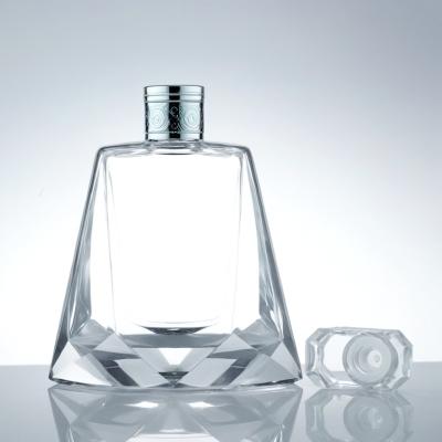 China Custom Clear Glass Bottle Agave With Crown Cap For Liquor Manufacturing for sale