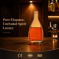 China Teardrop Shape Glass Spirit Bottle With Heavy Bottom Base For Airtight Storage Luxury Liquor Decanting for sale