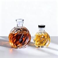 China 100ml 250ml Transparent Liquor Glass Bottle With Cork Stopper For Whiskey Vodka Gin Rum for sale