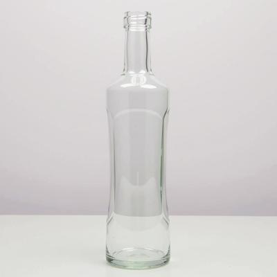 China Custom 500ml 750ml Hexagon Shape Glass Liquor Bottle With Long Neck Screw Cap For Whiskey Vodka Brandy Rum for sale