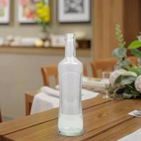 China Custom 500ml 750ml Hexagon Shape Glass Liquor Bottle With Long Neck Screw Cap For Whiskey Vodka Brandy Rum for sale