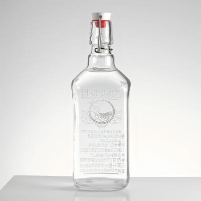 China 750ml 1000ml Custom Glass Bottles Super Flint Glass Bottle For Spirits for sale