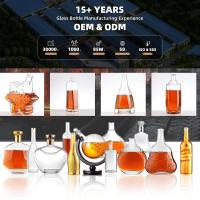 China Square Shape Custom Glass Bottles 750ml 1000ml Super Flint Glass Liquor Bottle for sale