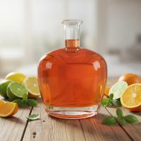China Custom Durable Liquor Glass Bottle With  Cork Stopper 500ml 700ml 750ml for sale