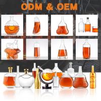 China Customizable Crystal Material Glass Bottle For Vodka Rum Whisky 300ml 500ml 700ml for sale