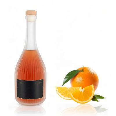 China 500ml Clear Glass Liquor Bottle With Cork Stopper For Whiskey Vodka Tequila Wine for sale