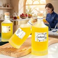 China Vertical Ribbed Frosted Glass Liquor Bottle With Airtight Wooden Stopper High Flint Transparency for sale