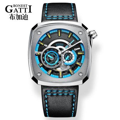 China Day/Date BONEST GATTI Personalized Fashion Sports Men Hollow Out Waterproof Automatic Mechanical Watch for sale
