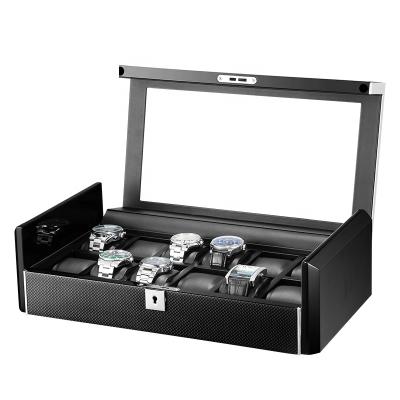 China Melancy Watch Box Carbon Fiber Surface Pillow Case Luxury Leather Hot Flexible Black Wooden Travel Wooden 12 pcs for sale