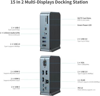 China Hdmi To Usb C Docking Station 100w Maximize Work Potential With Type-C Pd2.0 for sale