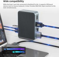 China Displaylink 2 HDMI 2K 60Hz Docking Station 16 multi port Type C Docks for Macbook for sale