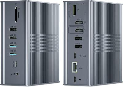 China 16 Ports Displaylink Usb C Hub Dual 4k 60hz 10Gbps USB Desktop Docking Station for sale
