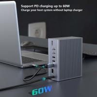 China 16 in 1 docking station for laptop usb c adapter Gray 10Gbps Data Transfer Rate Displaylink port for sale