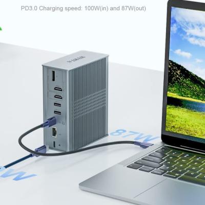China 18 In 1 Thunderbolt USB C Docking Station Multi Usb Hub DisplayLink 4K HDMI for sale