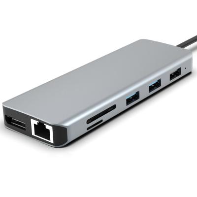China 11-in-1 USB-C Hub for MacBook Pro with 4K HDMI 100W PD USB 3.0 SD/TF Card Reader for sale