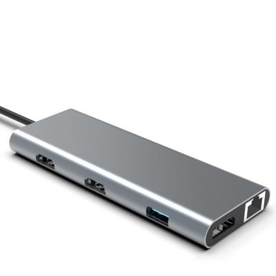 China Type C USB Hub Ethernet Docking Station Expand Macbook Connectivity gray for for laptop for sale