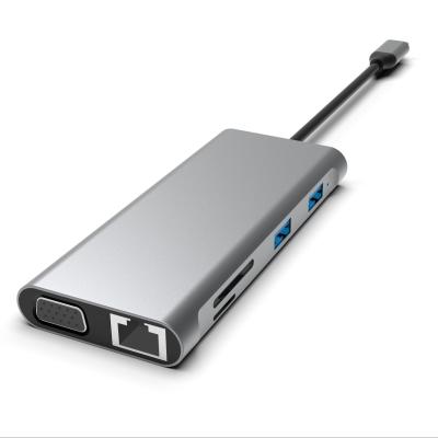 China 12 in 1 USB C Hub Triple Display Docking Station Dual HDMI VGA USB C& A Data Port Dock for sale