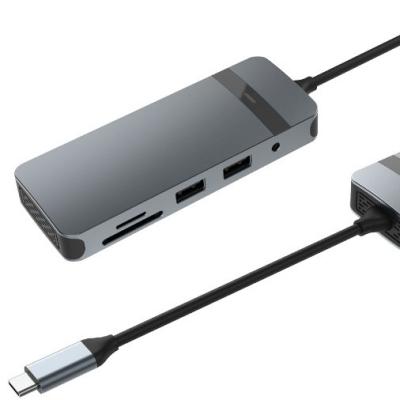 China 8 in 1 Docking Station USB C Hub Plug and Play with 4K HDMI RJ45 for mackbook laptops for sale