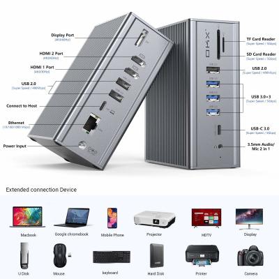 China 16 In 1 Usb C Thunderbolt 3 Docking Station For Macbook Pc Laptop for sale