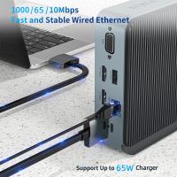 China Usb C Hub Displayport Displaylink Docking Station Hdmi Gigabit Ethernet Power Supply for sale