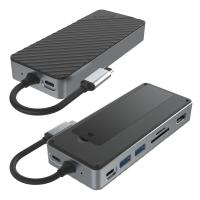 China Displaylink Thunderbolt Dock USB C Docking Station With Magnetic Case 10Gbps Transmission Rate For NVMe SSDs for sale