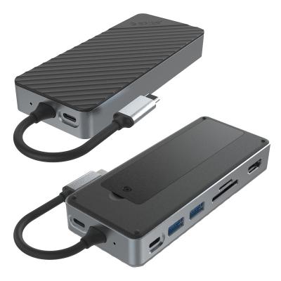 China Displaylink Thunderbolt Dock USB C Docking Station With Magnetic Case 10Gbps Transmission Rate For NVMe SSDs for sale