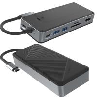 China 8-in-1 dual USB C Docking Station hub Fits M.2 NVMe/SATA SSD with diaplaylink and cooling fans for sale