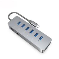China 10 Port Usb C Hub USB 3.0 Hub With 5Gbps Data Transfer 2ft Extended Cable for sale