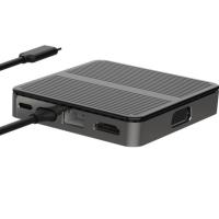 China Square Black USB C To USB Adapter Mac 6 In 1 Usb C To Usb A Hub Adapter OTG Adapter for sale