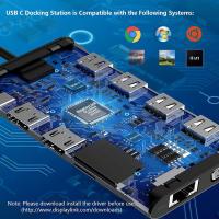China 12 In 1 Dual Hdmi Usb C Hub USB C Docking Station Adapter VGA Ethernet 100W PD for sale