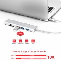 China 6 Port Usb-C Hub Splitter Usb-C Expander Portable Usb Adapter Multiport Data Hub for sale