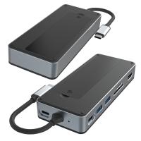 China Aluminum USB C Hub 9 In 1 Type C Docking Station With SSD Enclosure Multifunctional for sale