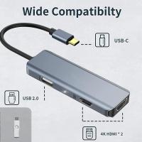 China Dual USB C Adapter 3 In 1 Dongle 4K HDMI Docking Station Compatible MacBook Pro for sale